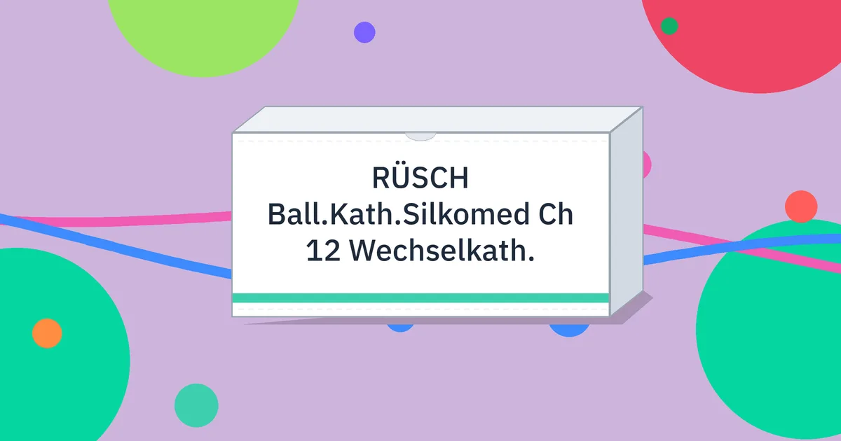 Symbolbild: Packung mit der Aufschrift RÜSCH Ball.Kath.Silkomed Ch 12 Wechselkath. (PZN 06637299) – Verfügbarkeit und Bezug in Apotheken in Frankfurt am Main