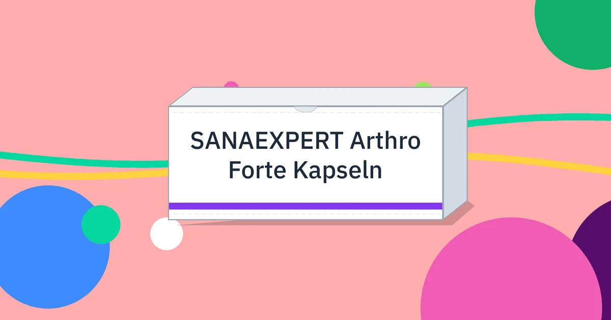 Symbolbild: Packung mit der Aufschrift SANAEXPERT Arthro Forte Kapseln (PZN 12390058) – Verfügbarkeit und Bezug in Apotheken in Frankfurt am Main