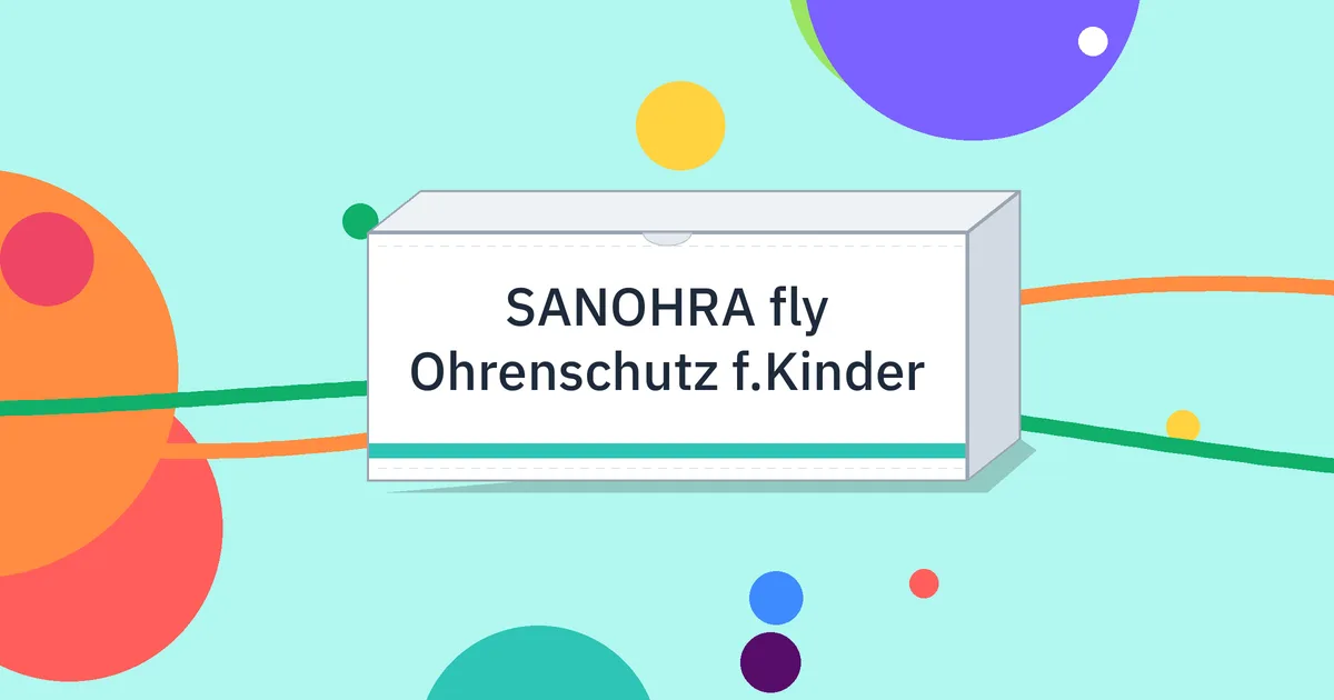 Symbolbild: Packung mit der Aufschrift SANOHRA fly Ohrenschutz f.Kinder (PZN 01719762) – Verfügbarkeit und Bezug in Apotheken in Frankfurt am Main