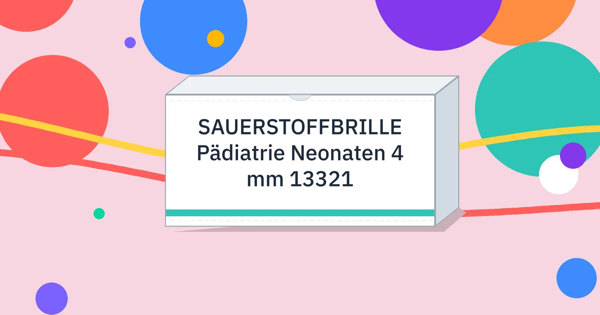Symbolbild: Packung mit der Aufschrift SAUERSTOFFBRILLE Pädiatrie Neonaten 4 mm 13321 (PZN 00540529) – Verfügbarkeit und Bezug in Apotheken in Frankfurt am Main