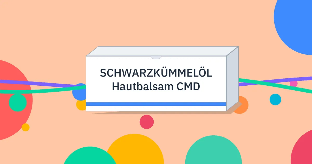 Symbolbild: Packung mit der Aufschrift SCHWARZKÜMMELÖL Hautbalsam CMD (PZN 09946664) – Verfügbarkeit und Bezug in Apotheken in Frankfurt am Main