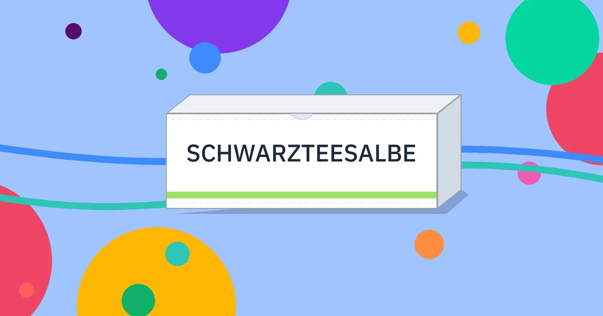 Symbolbild: Packung mit der Aufschrift SCHWARZTEESALBE (PZN 18353791) – Verfügbarkeit und Bezug in Apotheken in Frankfurt am Main