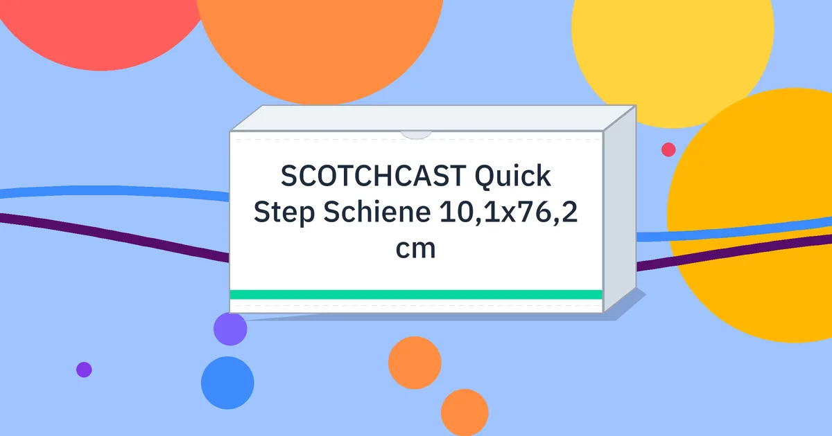 Symbolbild: Packung mit der Aufschrift SCOTCHCAST Quick Step Schiene 10,1x76,2 cm (PZN 17440186) – Verfügbarkeit und Bezug in Apotheken in Frankfurt am Main
