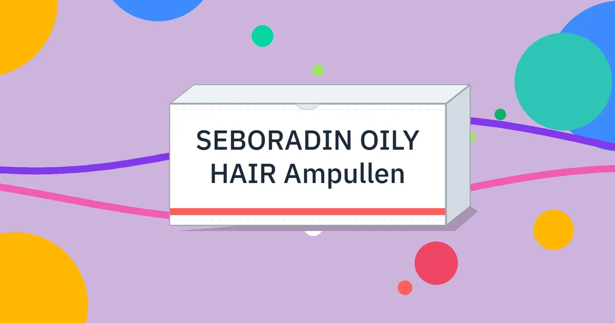 Symbolbild: Packung mit der Aufschrift SEBORADIN OILY HAIR Ampullen (PZN 18402331) – Verfügbarkeit und Bezug in Apotheken in Frankfurt am Main