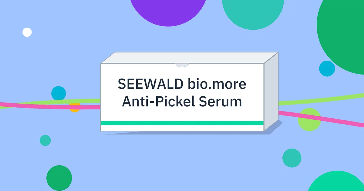 Symbolbild: Packung mit der Aufschrift SEEWALD bio.more Anti-Pickel Serum (PZN 19446106) – Verfügbarkeit und Bezug in Apotheken in Frankfurt am Main