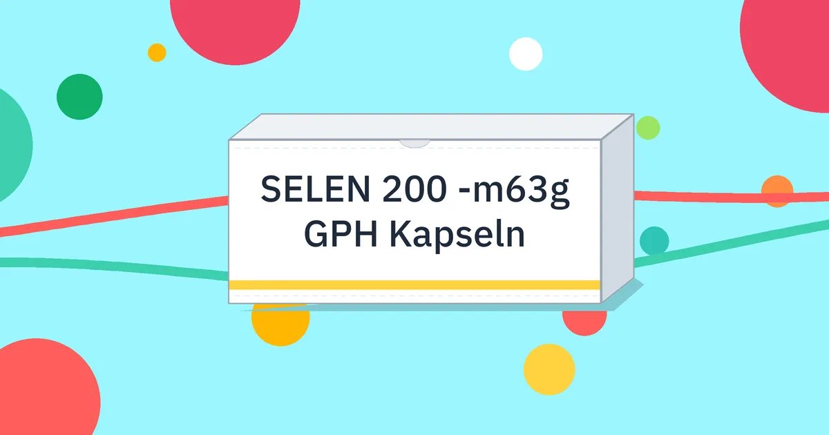 Symbolbild: Packung mit der Aufschrift SELEN 200 -m63g GPH Kapseln (PZN 01512357) – Verfügbarkeit und Bezug in Apotheken in Frankfurt am Main