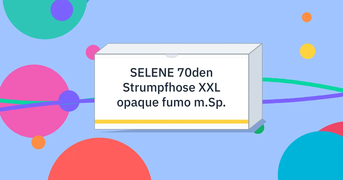 Symbolbild: Packung mit der Aufschrift SELENE 70den Strumpfhose XXL opaque fumo m.Sp. (PZN 16173642) – Verfügbarkeit und Bezug in Apotheken in Frankfurt am Main