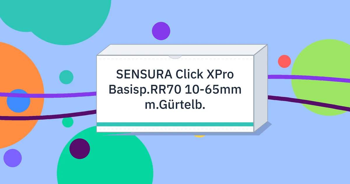 Symbolbild: Packung mit der Aufschrift SENSURA Click XPro Basisp.RR70 10-65mm m.Gürtelb. (PZN 07211415) – Verfügbarkeit und Bezug in Apotheken in Frankfurt am Main