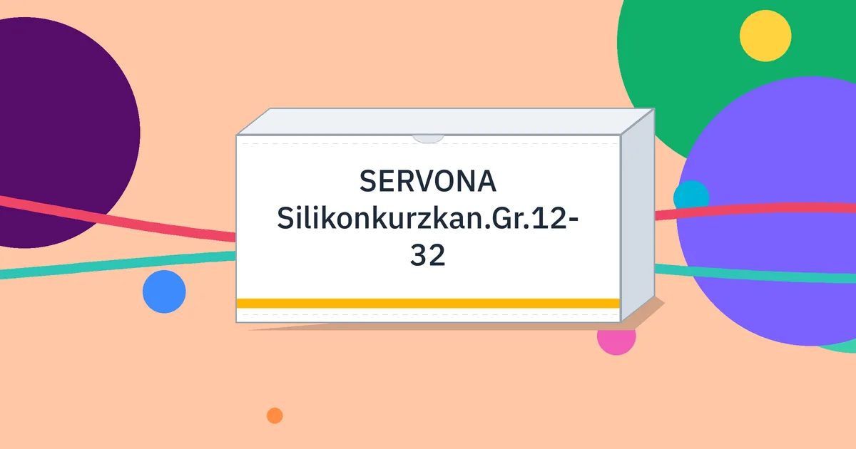 Symbolbild: Packung mit der Aufschrift SERVONA Silikonkurzkan.Gr.12-32 (PZN 04054116) – Verfügbarkeit und Bezug in Apotheken in Frankfurt am Main