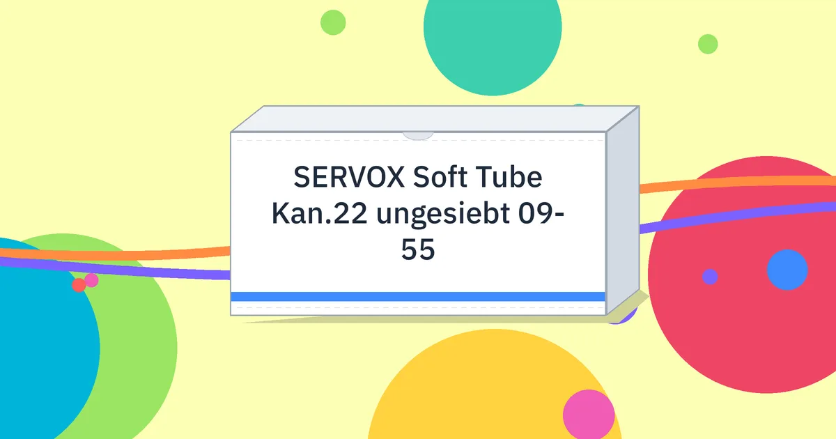 Symbolbild: Packung mit der Aufschrift SERVOX Soft Tube Kan.22 ungesiebt 09-55 (PZN 07508575) – Verfügbarkeit und Bezug in Apotheken in Frankfurt am Main