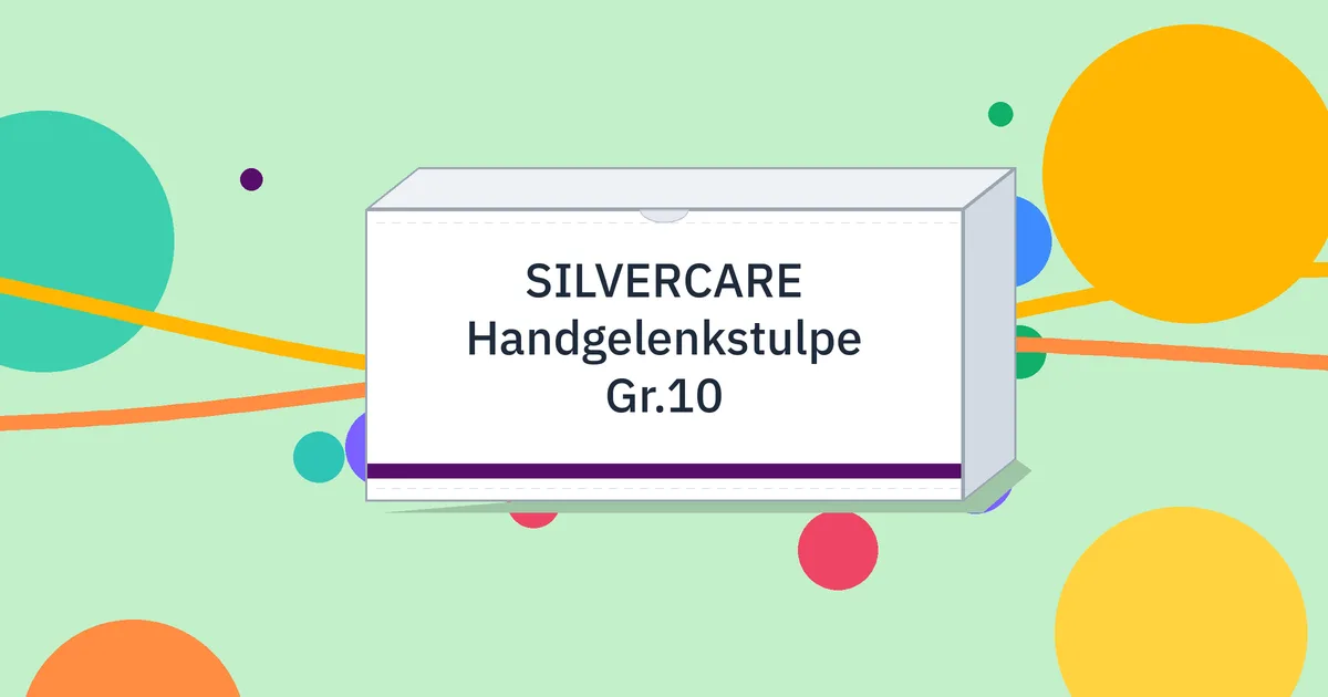 Symbolbild: Packung mit der Aufschrift SILVERCARE Handgelenkstulpe Gr.10 (PZN 09271077) – Verfügbarkeit und Bezug in Apotheken in Frankfurt am Main