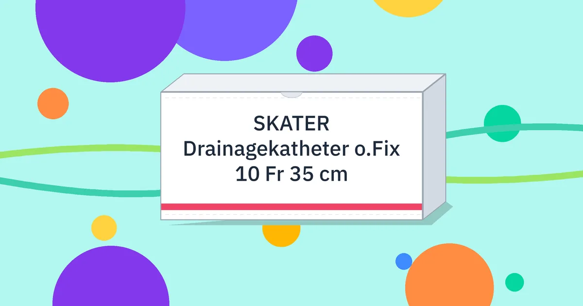 Symbolbild: Packung mit der Aufschrift SKATER Drainagekatheter o.Fix 10 Fr 35 cm (PZN 06769598) – Verfügbarkeit und Bezug in Apotheken in Frankfurt am Main