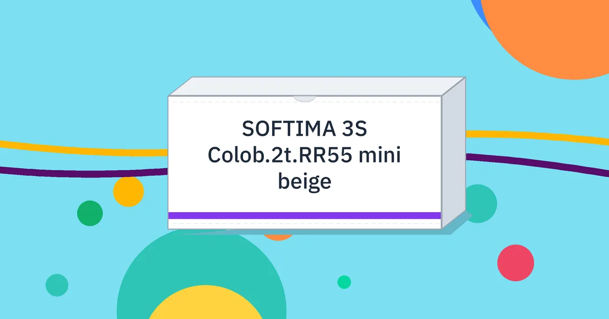 Symbolbild: Packung mit der Aufschrift SOFTIMA 3S Colob.2t.RR55 mini beige (PZN 04760216) – Verfügbarkeit und Bezug in Apotheken in Frankfurt am Main