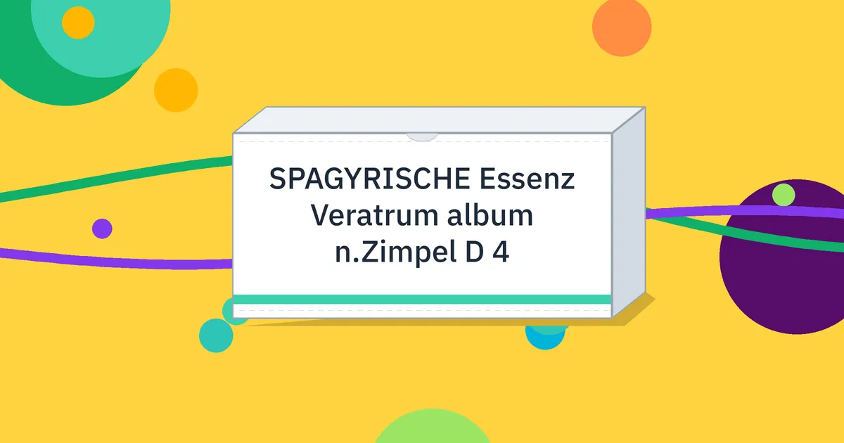 Symbolbild: Packung mit der Aufschrift SPAGYRISCHE Essenz Veratrum album n.Zimpel D 4 (PZN 17510521) – Verfügbarkeit und Bezug in Apotheken in Frankfurt am Main
