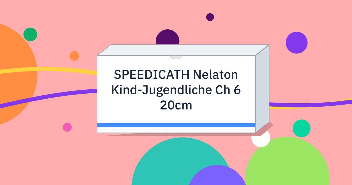Symbolbild: Packung mit der Aufschrift SPEEDICATH Nelaton Kind-Jugendliche Ch 6 20cm (PZN 09712050) – Verfügbarkeit und Bezug in Apotheken in Frankfurt am Main