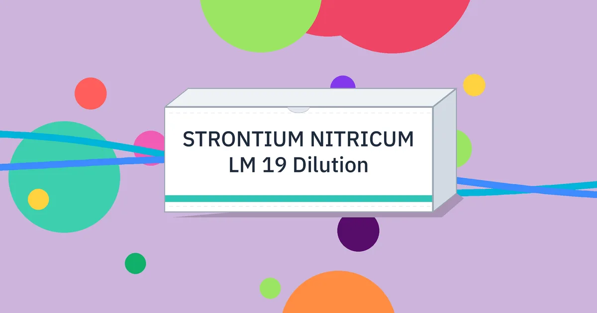 Symbolbild: Packung mit der Aufschrift STRONTIUM NITRICUM LM 19 Dilution (PZN 13204483) – Verfügbarkeit und Bezug in Apotheken in Frankfurt am Main