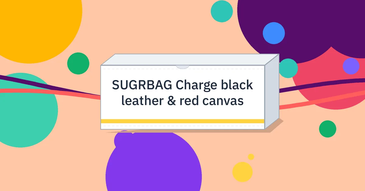Symbolbild: Packung mit der Aufschrift SUGRBAG Charge black leather & red canvas (PZN 16732194) – Verfügbarkeit und Bezug in Apotheken in Frankfurt am Main