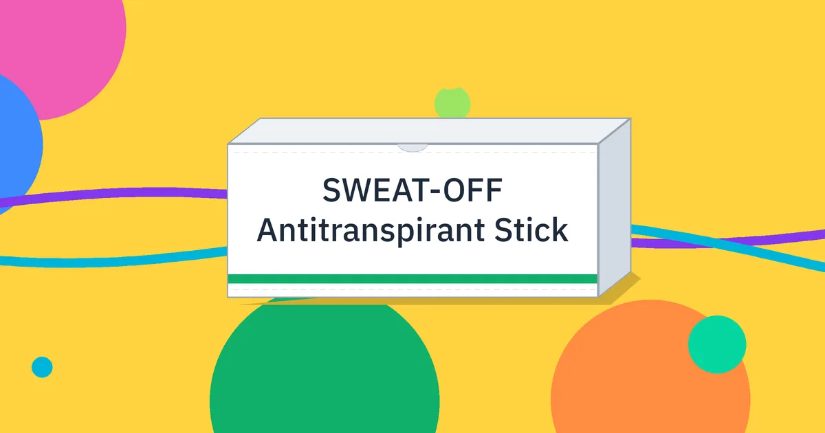 Symbolbild: Packung mit der Aufschrift SWEAT-OFF Antitranspirant Stick (PZN 16507617) – Verfügbarkeit und Bezug in Apotheken in Frankfurt am Main