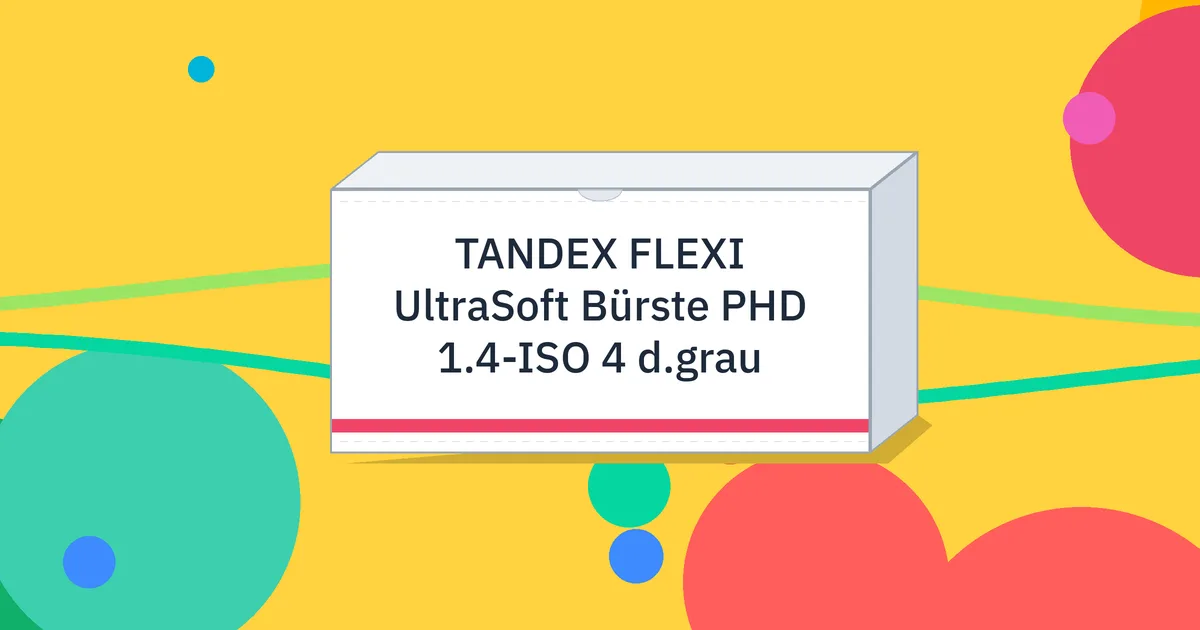 Symbolbild: Packung mit der Aufschrift TANDEX FLEXI UltraSoft Bürste PHD 1.4-ISO 4 d.grau (PZN 16501810) – Verfügbarkeit und Bezug in Apotheken in Frankfurt am Main