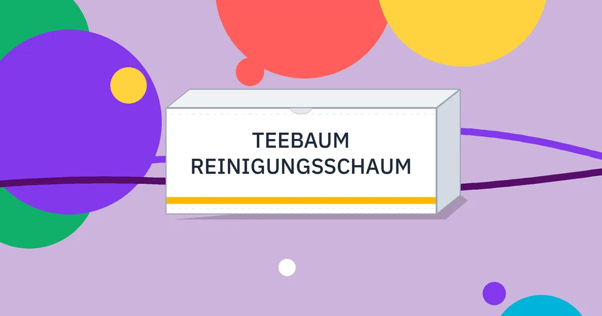 Symbolbild: Packung mit der Aufschrift TEEBAUM REINIGUNGSSCHAUM (PZN 14260584) – Verfügbarkeit und Bezug in Apotheken in Frankfurt am Main