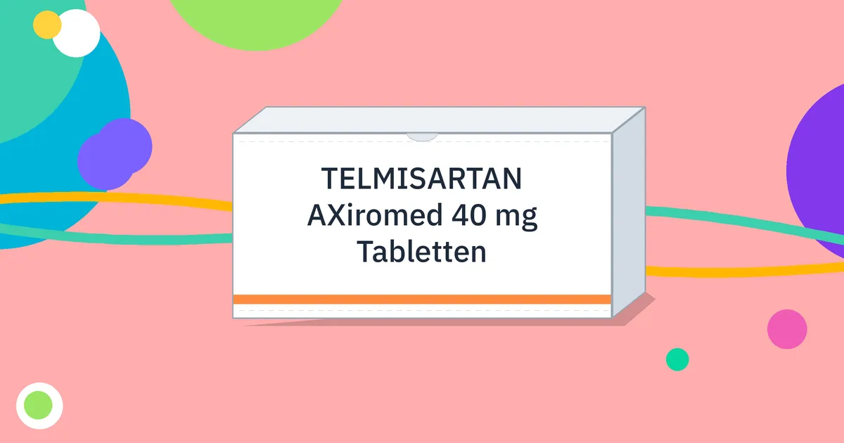 Symbolbild: Packung mit der Aufschrift TELMISARTAN AXiromed 40 mg Tabletten (PZN 18018070) – Verfügbarkeit und Bezug in Apotheken in Frankfurt am Main