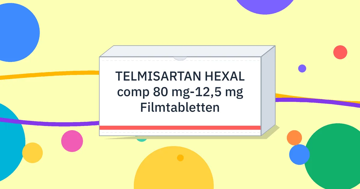 Symbolbild: Packung mit der Aufschrift TELMISARTAN HEXAL comp 80 mg-12,5 mg Filmtabletten (PZN 10298118) – Verfügbarkeit und Bezug in Apotheken in Frankfurt am Main