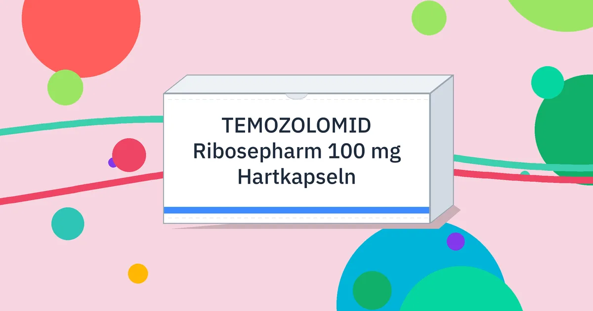 Symbolbild: Packung mit der Aufschrift TEMOZOLOMID Ribosepharm 100 mg Hartkapseln (PZN 07619056) – Verfügbarkeit und Bezug in Apotheken in Frankfurt am Main