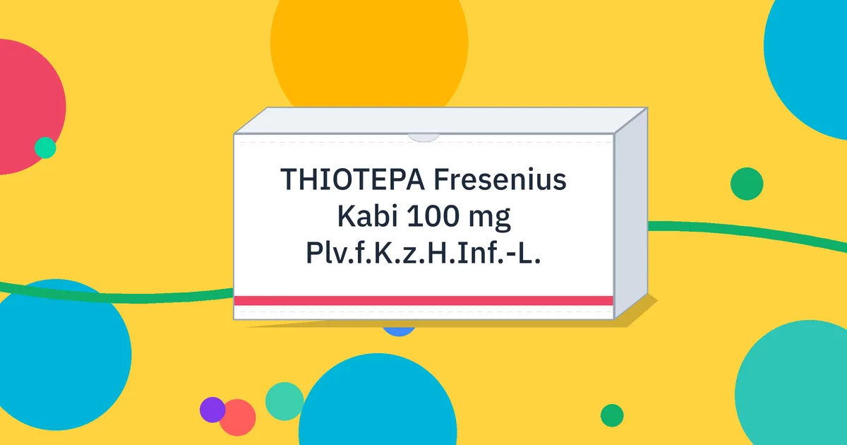 Symbolbild: Packung mit der Aufschrift THIOTEPA Fresenius Kabi 100 mg Plv.f.K.z.H.Inf.-L. (PZN 19099604) – Verfügbarkeit und Bezug in Apotheken in Frankfurt am Main