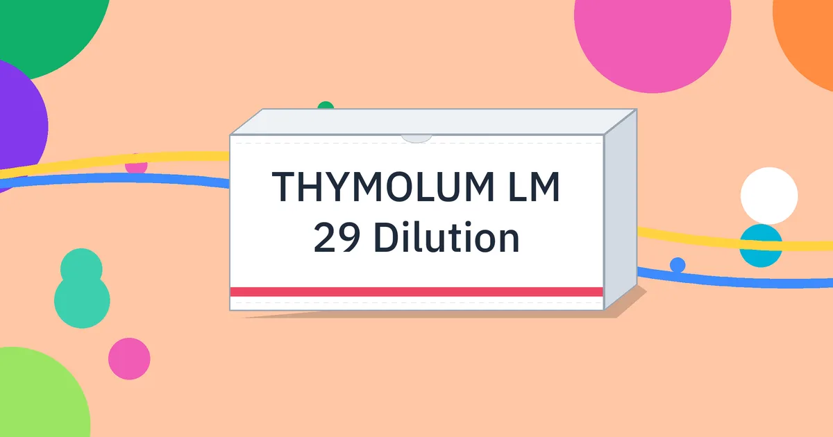 Symbolbild: Packung mit der Aufschrift THYMOLUM LM 29 Dilution (PZN 13222682) – Verfügbarkeit und Bezug in Apotheken in Frankfurt am Main