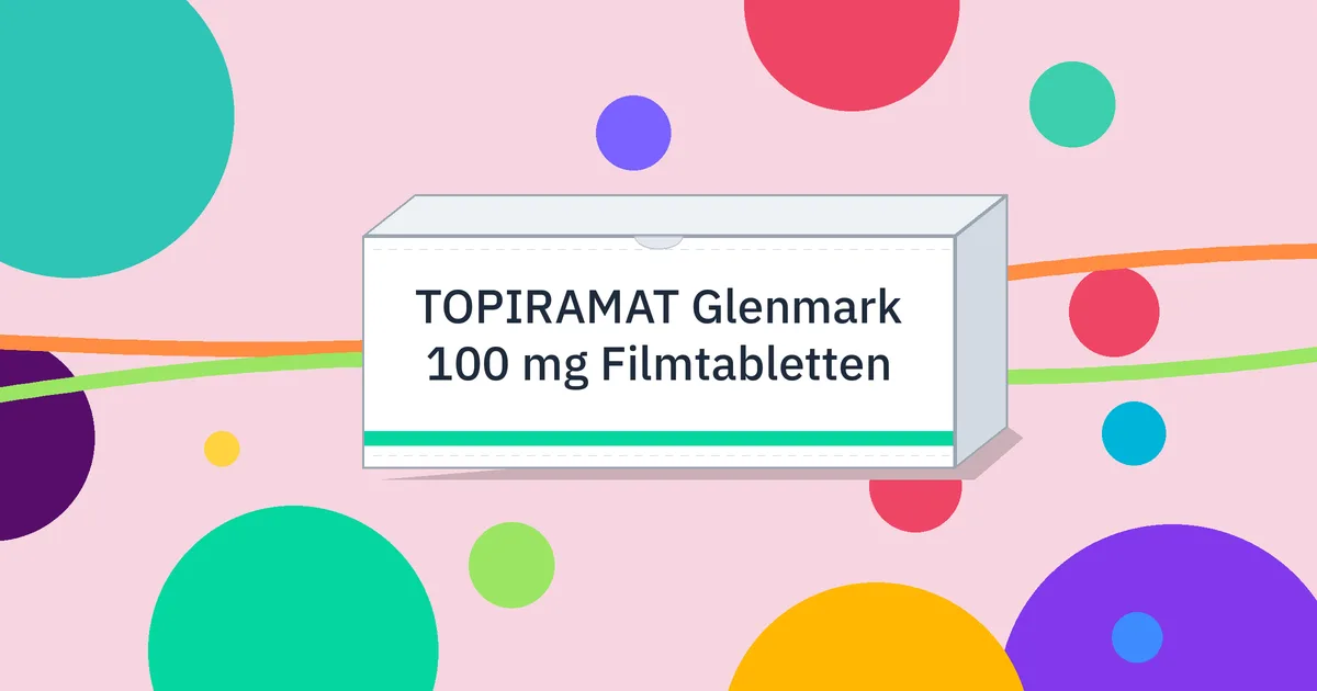Symbolbild: Packung mit der Aufschrift TOPIRAMAT Glenmark 100 mg Filmtabletten (PZN 09920239) – Verfügbarkeit und Bezug in Apotheken in Frankfurt am Main