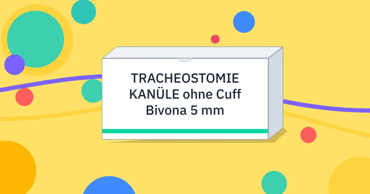 Symbolbild: Packung mit der Aufschrift TRACHEOSTOMIE KANÜLE ohne Cuff Bivona 5 mm (PZN 03819723) – Verfügbarkeit und Bezug in Apotheken in Frankfurt am Main