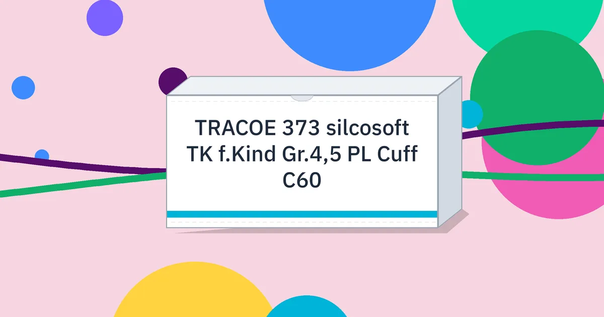 Symbolbild: Packung mit der Aufschrift TRACOE 373 silcosoft TK f.Kind Gr.4,5 PL Cuff C60 (PZN 14317396) – Verfügbarkeit und Bezug in Apotheken in Frankfurt am Main