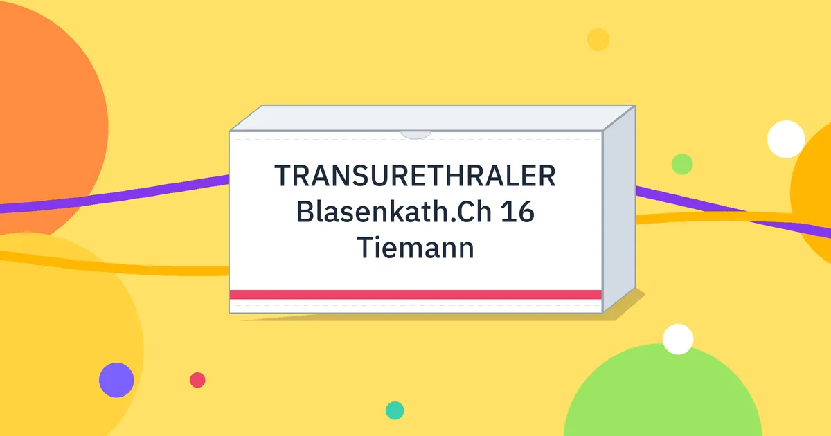 Symbolbild: Packung mit der Aufschrift TRANSURETHRALER Blasenkath.Ch 16 Tiemann (PZN 04764562) – Verfügbarkeit und Bezug in Apotheken in Frankfurt am Main