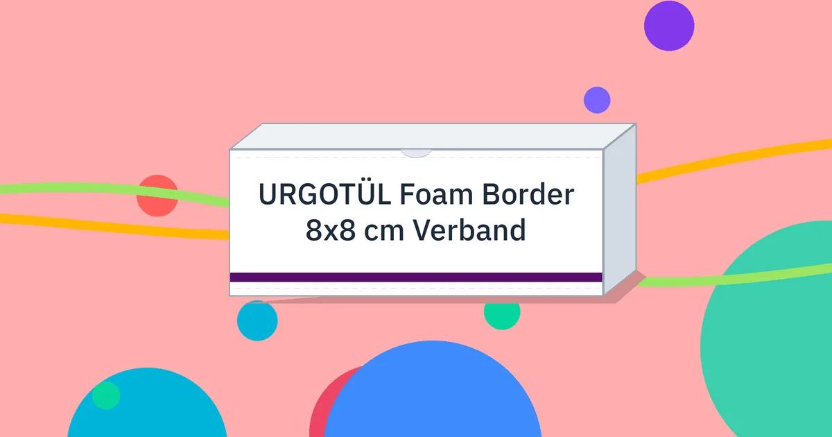 Symbolbild: Packung mit der Aufschrift URGOTÜL Foam Border 8x8 cm Verband (PZN 10203106) – Verfügbarkeit und Bezug in Apotheken in Frankfurt am Main