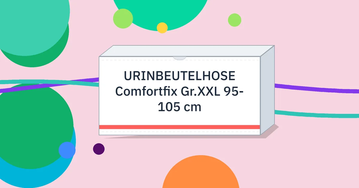Symbolbild: Packung mit der Aufschrift URINBEUTELHOSE Comfortfix Gr.XXL 95-105 cm (PZN 04210941) – Verfügbarkeit und Bezug in Apotheken in Frankfurt am Main