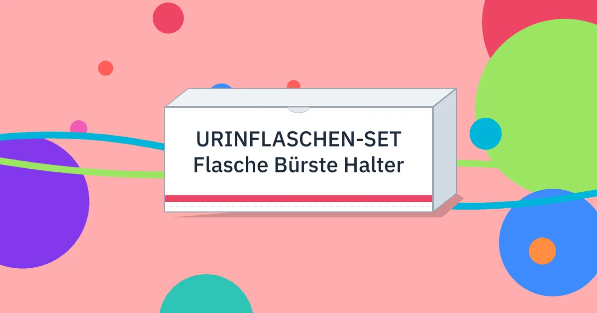 Symbolbild: Packung mit der Aufschrift URINFLASCHEN-SET Flasche Bürste Halter (PZN 10841893) – Verfügbarkeit und Bezug in Apotheken in Frankfurt am Main