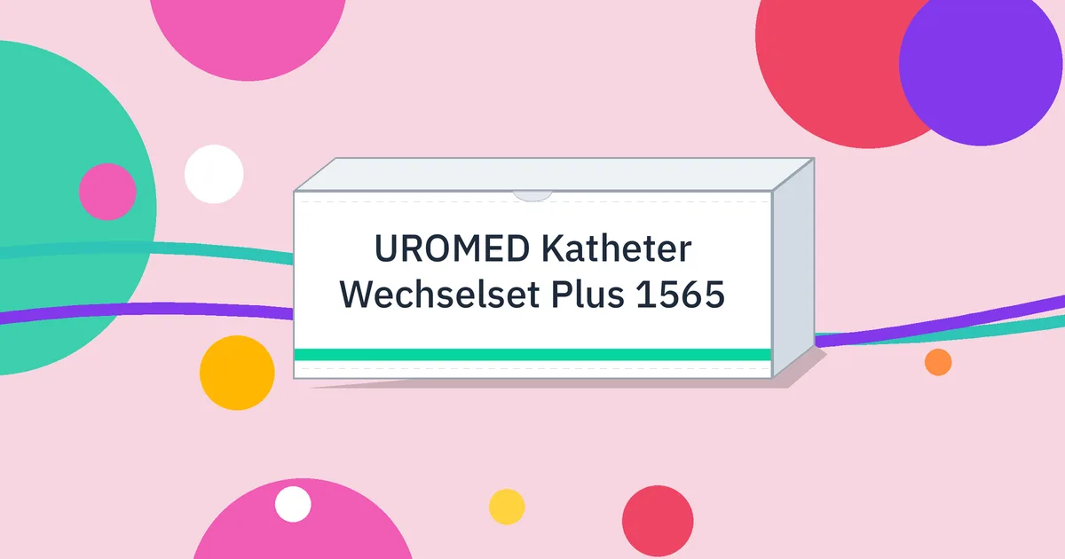 Symbolbild: Packung mit der Aufschrift UROMED Katheter Wechselset Plus 1565 (PZN 00959458) – Verfügbarkeit und Bezug in Apotheken in Frankfurt am Main
