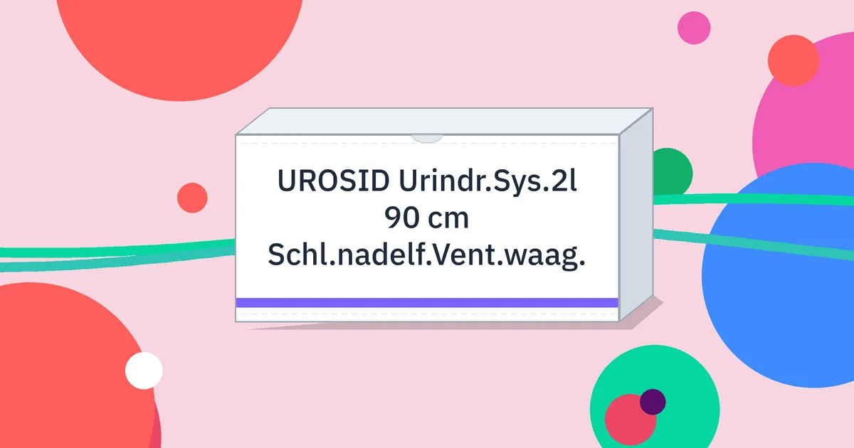 Symbolbild: Packung mit der Aufschrift UROSID Urindr.Sys.2l 90 cm Schl.nadelf.Vent.waag. (PZN 01085317) – Verfügbarkeit und Bezug in Apotheken in Frankfurt am Main