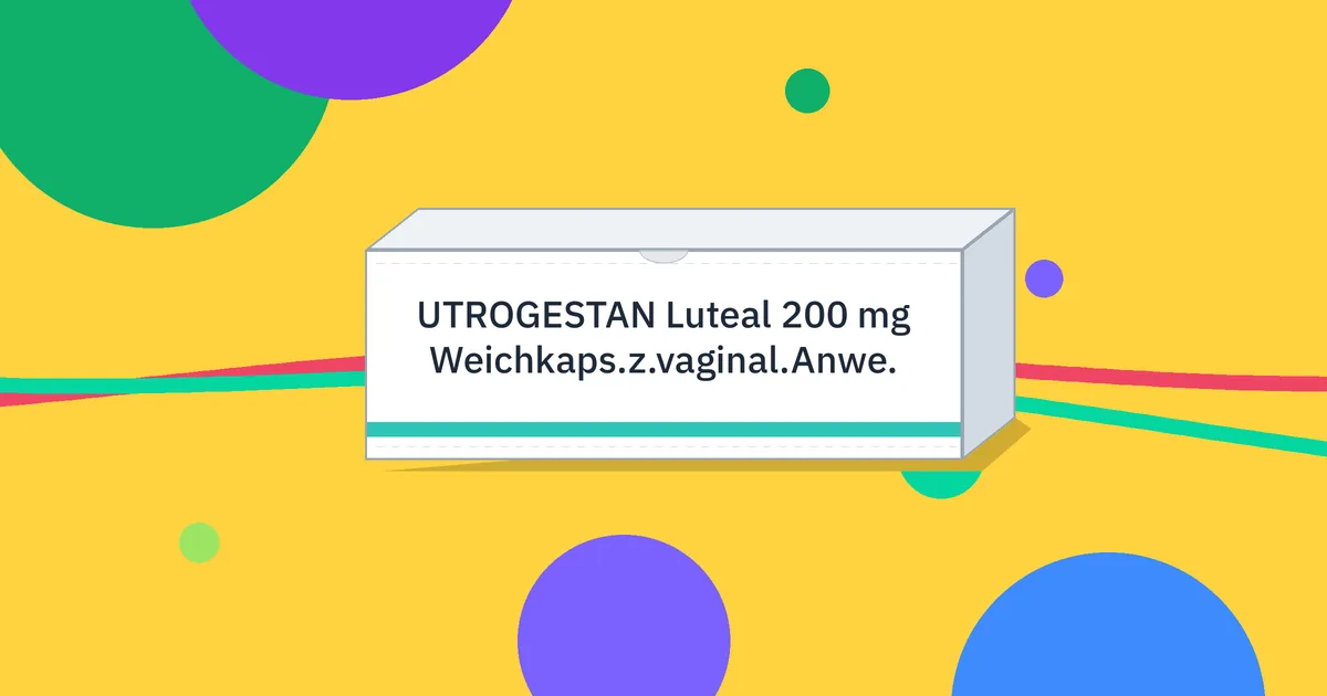 Symbolbild: Packung mit der Aufschrift UTROGESTAN Luteal 200 mg Weichkaps.z.vaginal.Anwe. (PZN 17971328) – Verfügbarkeit und Bezug in Apotheken in Frankfurt am Main
