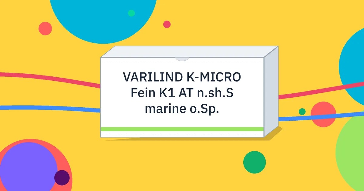 Symbolbild: Packung mit der Aufschrift VARILIND K-MICRO Fein K1 AT n.sh.S marine o.Sp. (PZN 20552144) – Verfügbarkeit und Bezug in Apotheken in Frankfurt am Main