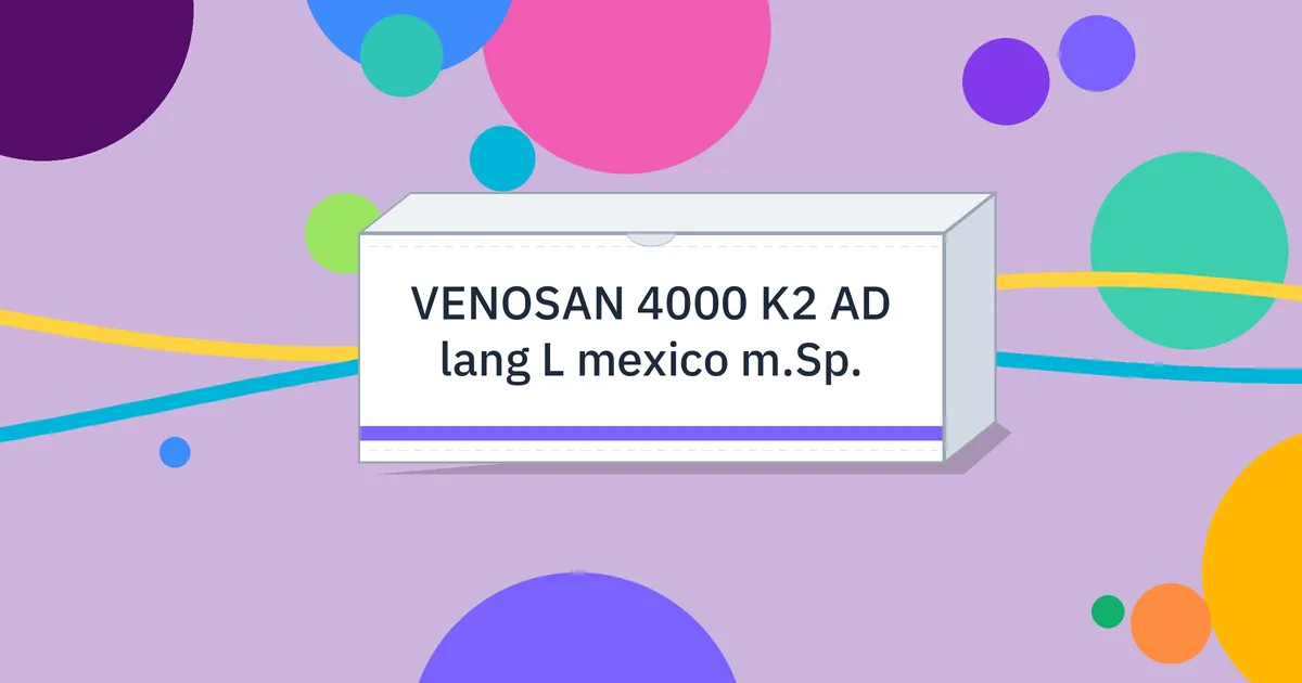 Symbolbild: Packung mit der Aufschrift VENOSAN 4000 K2 AD lang L mexico m.Sp. (PZN 14423804) – Verfügbarkeit und Bezug in Apotheken in Frankfurt am Main