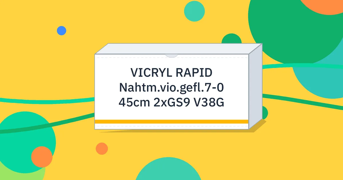 Symbolbild: Packung mit der Aufschrift VICRYL RAPID Nahtm.vio.gefl.7-0 45cm 2xGS9 V38G (PZN 20895803) – Verfügbarkeit und Bezug in Apotheken in Frankfurt am Main