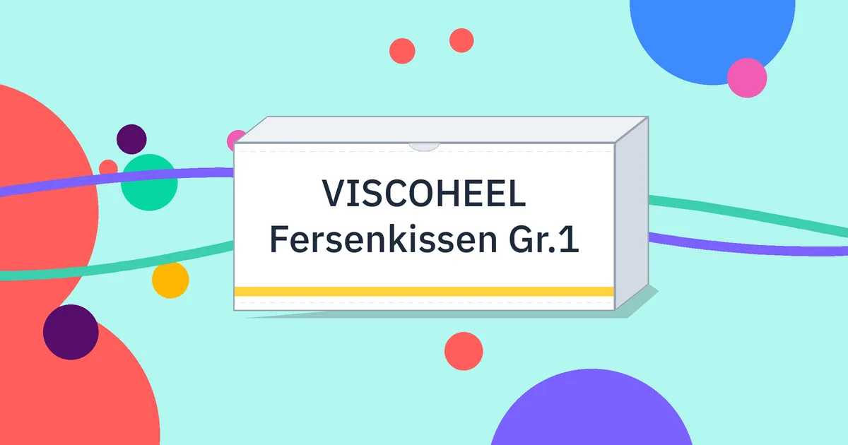 Symbolbild: Packung mit der Aufschrift VISCOHEEL Fersenkissen Gr.1 (PZN 11054890) – Verfügbarkeit und Bezug in Apotheken in Frankfurt am Main
