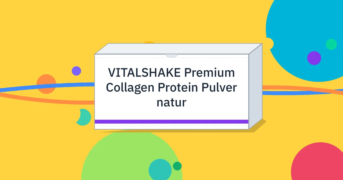 Symbolbild: Packung mit der Aufschrift VITALSHAKE Premium Collagen Protein Pulver natur (PZN 15638702) – Verfügbarkeit und Bezug in Apotheken in Frankfurt am Main