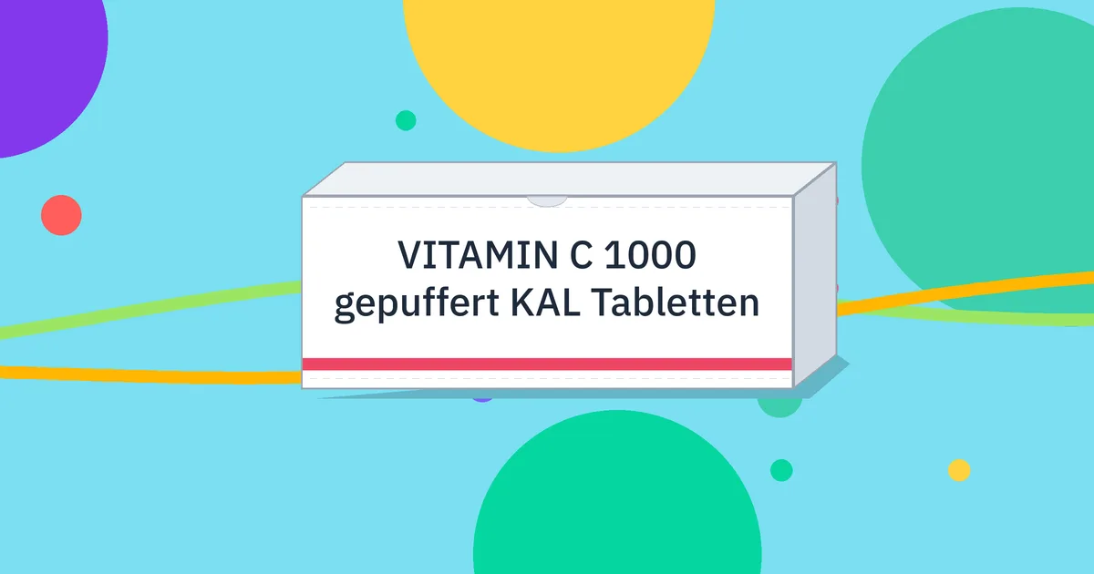 Symbolbild: Packung mit der Aufschrift VITAMIN C 1000 gepuffert KAL Tabletten (PZN 19440693) – Verfügbarkeit und Bezug in Apotheken in Frankfurt am Main