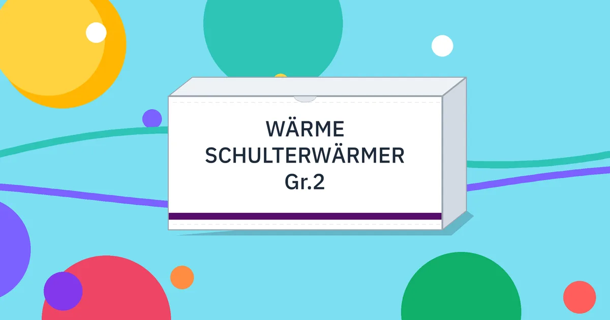 Symbolbild: Packung mit der Aufschrift WÄRME SCHULTERWÄRMER Gr.2 (PZN 02446355) – Verfügbarkeit und Bezug in Apotheken in Frankfurt am Main