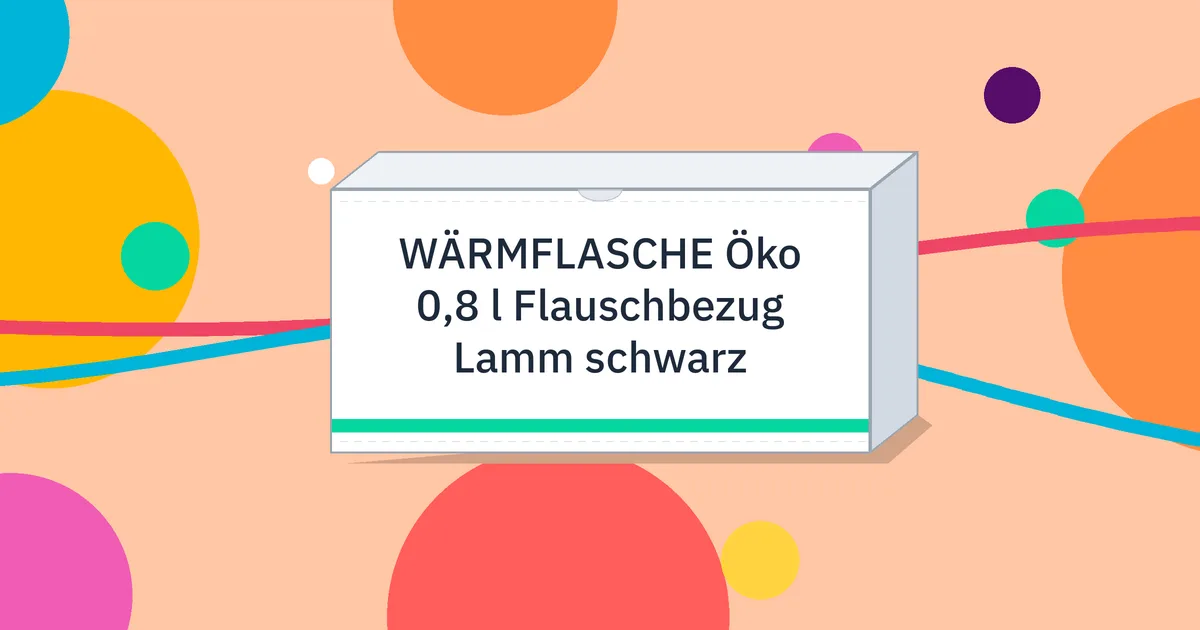Symbolbild: Packung mit der Aufschrift WÄRMFLASCHE Öko 0,8 l Flauschbezug Lamm schwarz (PZN 16791274) – Verfügbarkeit und Bezug in Apotheken in Frankfurt am Main