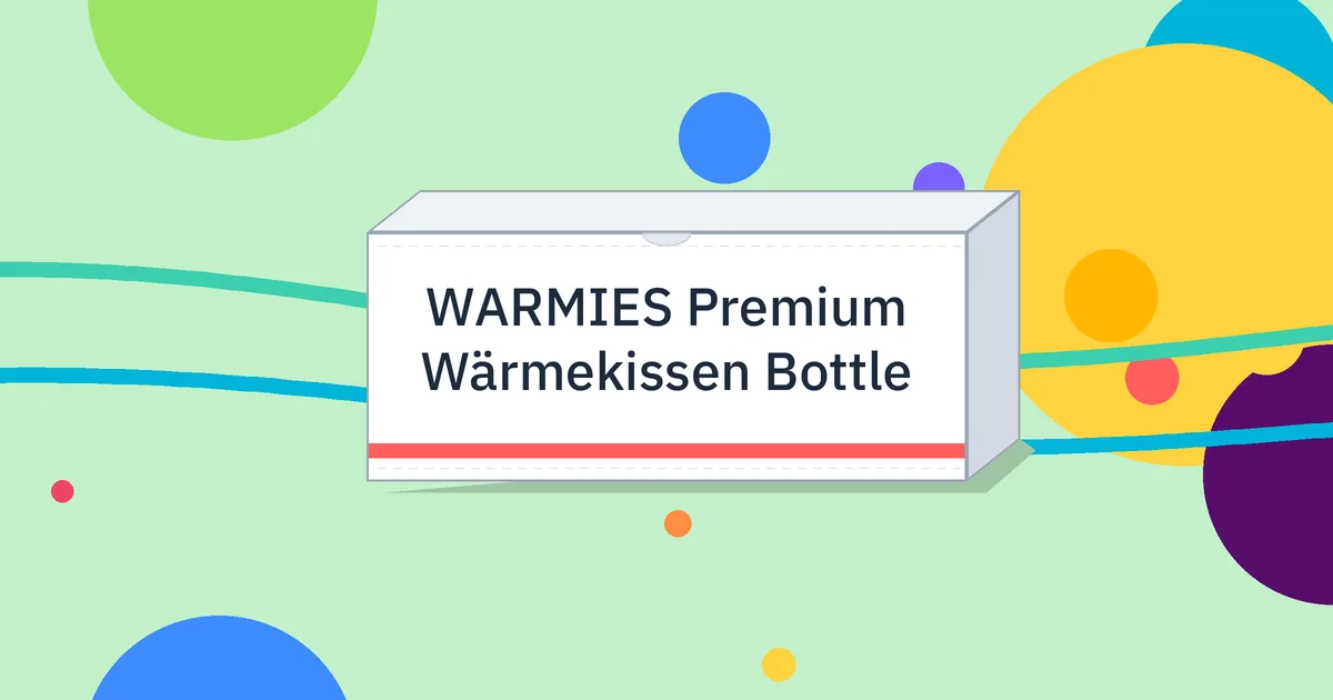 Symbolbild: Packung mit der Aufschrift WARMIES Premium Wärmekissen Bottle (PZN 18066181) – Verfügbarkeit und Bezug in Apotheken in Frankfurt am Main