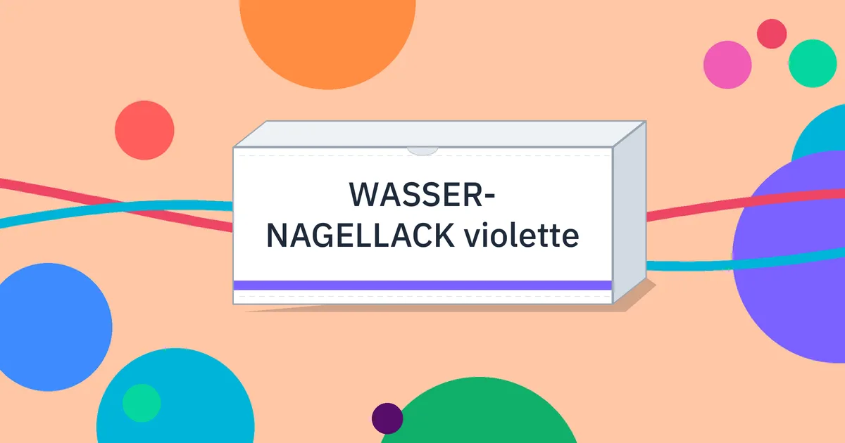 Symbolbild: Packung mit der Aufschrift WASSER-NAGELLACK violette (PZN 19067604) – Verfügbarkeit und Bezug in Apotheken in Frankfurt am Main