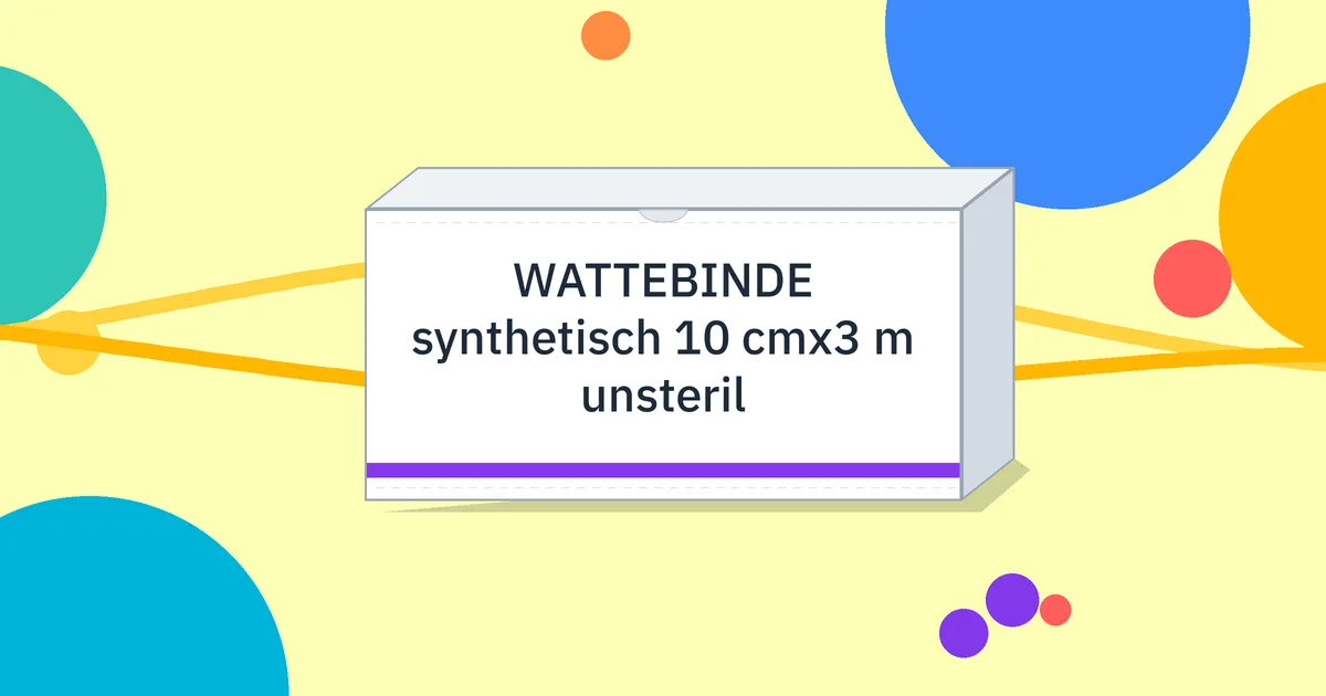 Symbolbild: Packung mit der Aufschrift WATTEBINDE synthetisch 10 cmx3 m unsteril (PZN 04015889) – Verfügbarkeit und Bezug in Apotheken in Frankfurt am Main